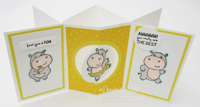 Interlocking Hippos Fun Fold Spinner Card Video