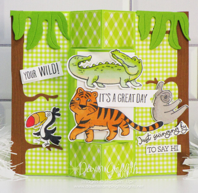 Jungle Pals Center Pop Up Fun Fold Card